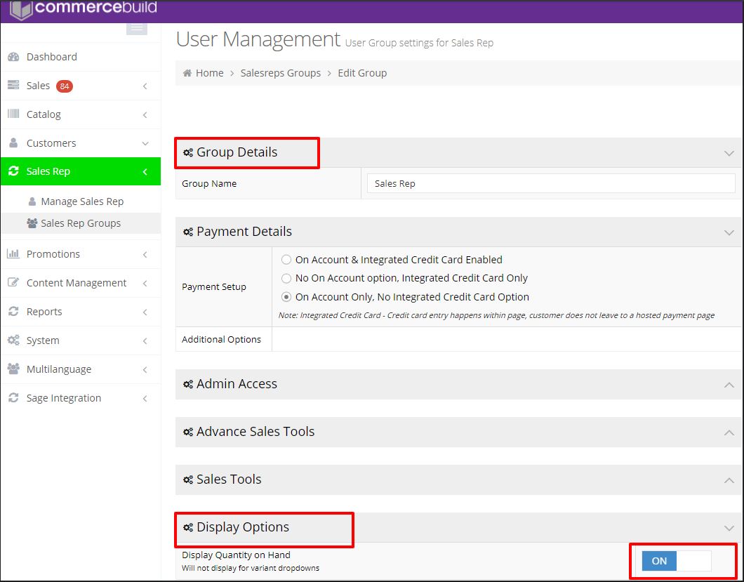 How to Display Stock Quantity on Products for Salespersons - commercebuild Success Portal