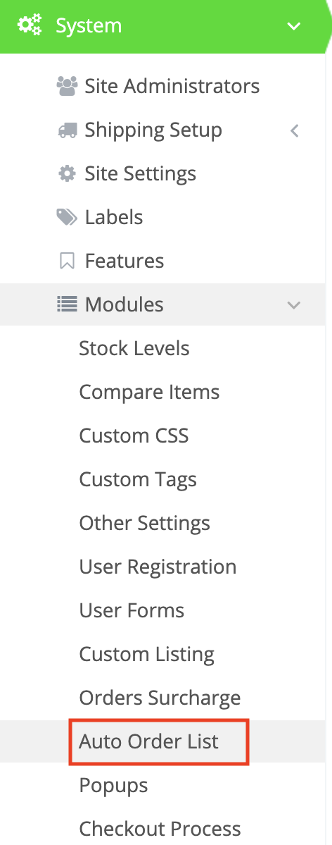 How to setup Auto Order List - commercebuild Success Portal