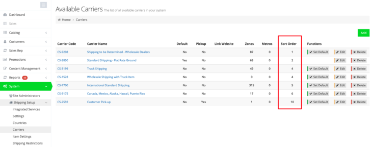 How to Change the Order of Shipping Options - commercebuild Success Portal