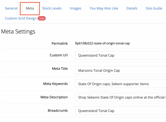 How to Set Up Metadata Information for Product pages - commercebuild Success Portal