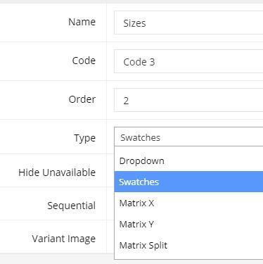 Variant Options: What is the matrix? - commercebuild Success Portal