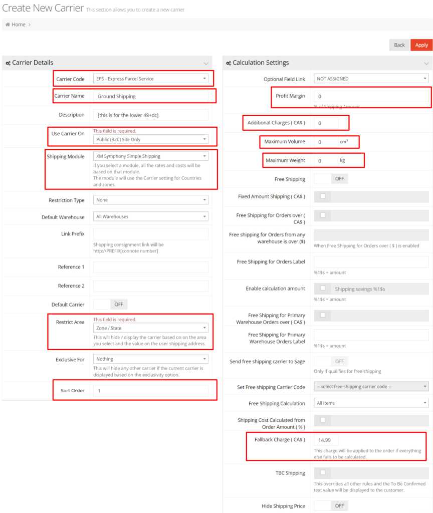 Basic Shipping Carrier Setup - commercebuild Success Portal
