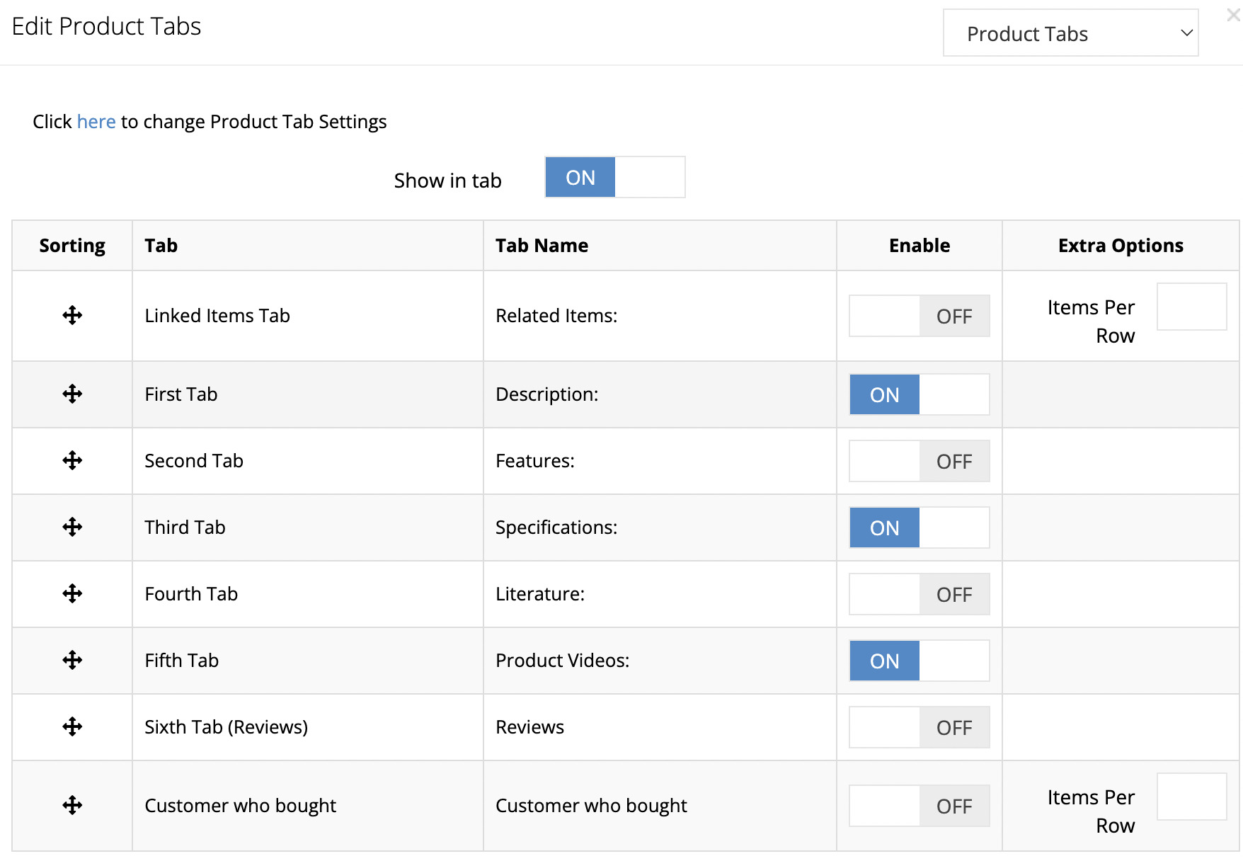 Product tabs and their placement - commercebuild Success Portal